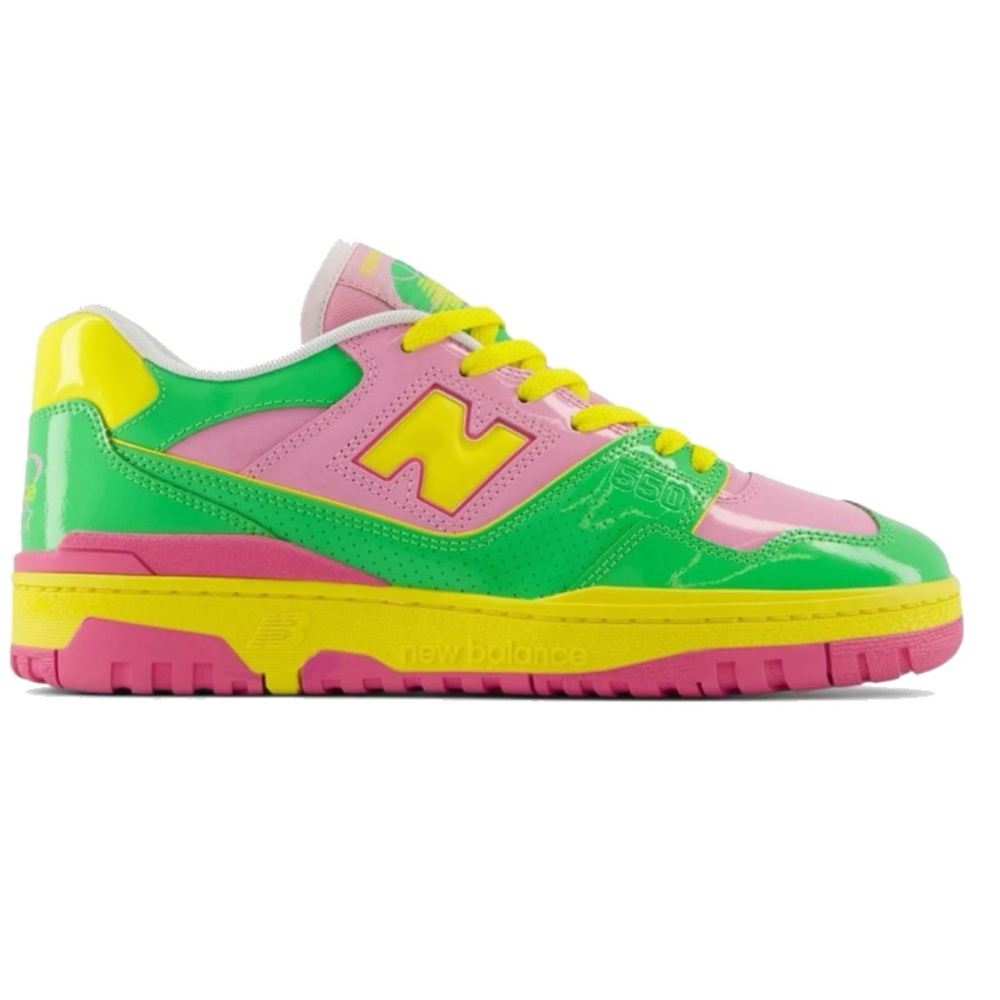 New Balance 550 Bright Rainbow Pink Green Yellow Snea… - Gem